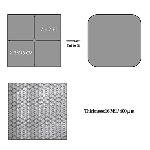 Spa and Hot Tub Bubble Insulating Cover ๐ง๐ฟ๐ถ๐บ๐บ๐ฎ๐ฏ๐น๐ฒ (๐ญ๐ฒ ๐ ๐ถ๐น) 7ft x 7ft Thermal Pool Solar Blanket Cover