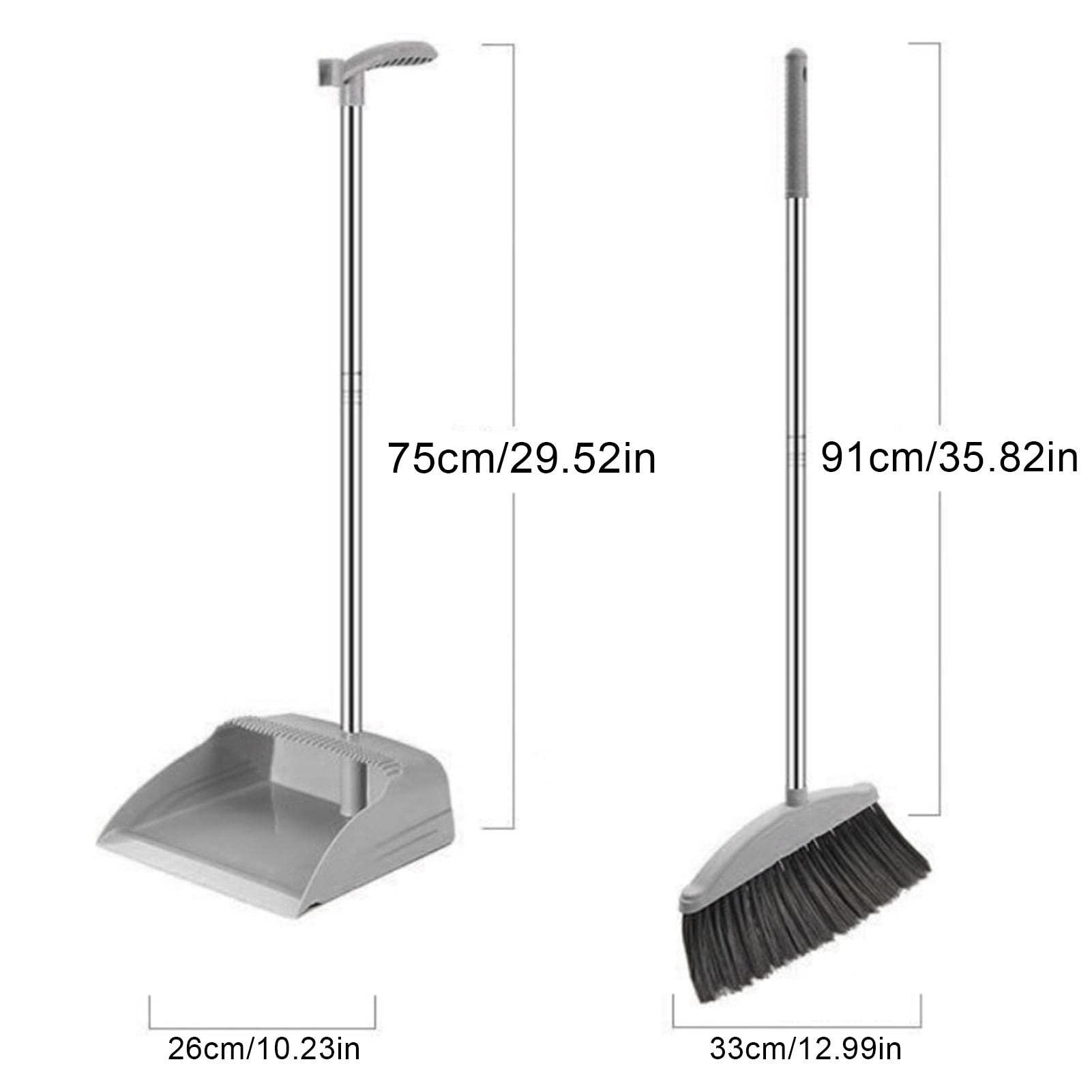 WMGoods Broom and Dustpan/Broom with Dustpan Combo Set,Standing Dustpan Dust Pan with Long Handle 40"/52" for Home Kitchen Room Office Lobby Indoor Floor Cleaning Broom and Dustpan Set for Home