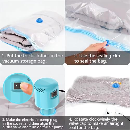 Vacuum Pump for Storage Bags,Electric Pump for Vacuum Storage Bags,55W Space Saver Vacuum Storage Bag Pump for Compression Clothing, Portable Vacuum Pump for Various Vacuum Sealer Bag