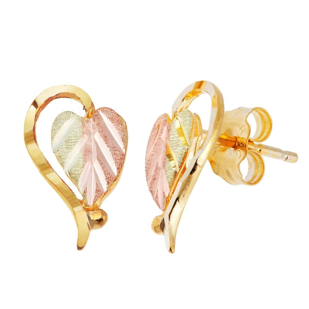 Landstroms 10k Black Hills Gold Split-Leaf Heart Earrings - G LER630P