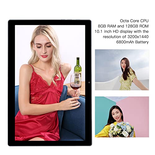 SUEH Tablet PC, 8GB RAM 128GB ROM Gray 10.1 Inch Tablet 100-240V Dual Card Dual Standby 3200x1440 Writing for Android 12 (US Plug)
