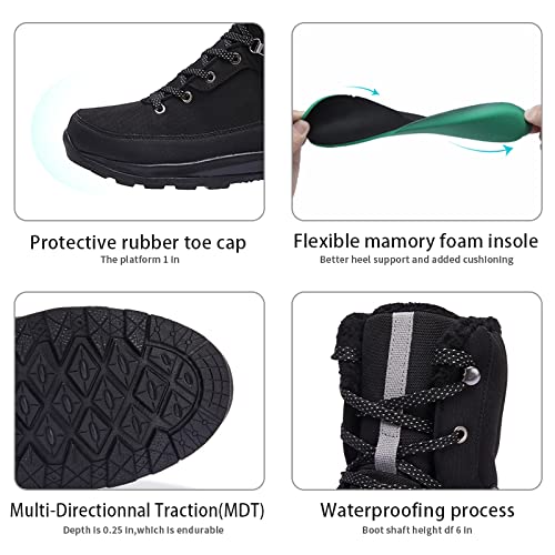 NS Hiking Boots-Men’s Waterproof Lightweight Outdoor Hiking Shoes Black