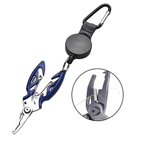 shamjina 2 Pieces Fishing Pliers Fishing Accessories Tool Saltwater Resistant Scissors Cutter, Blue