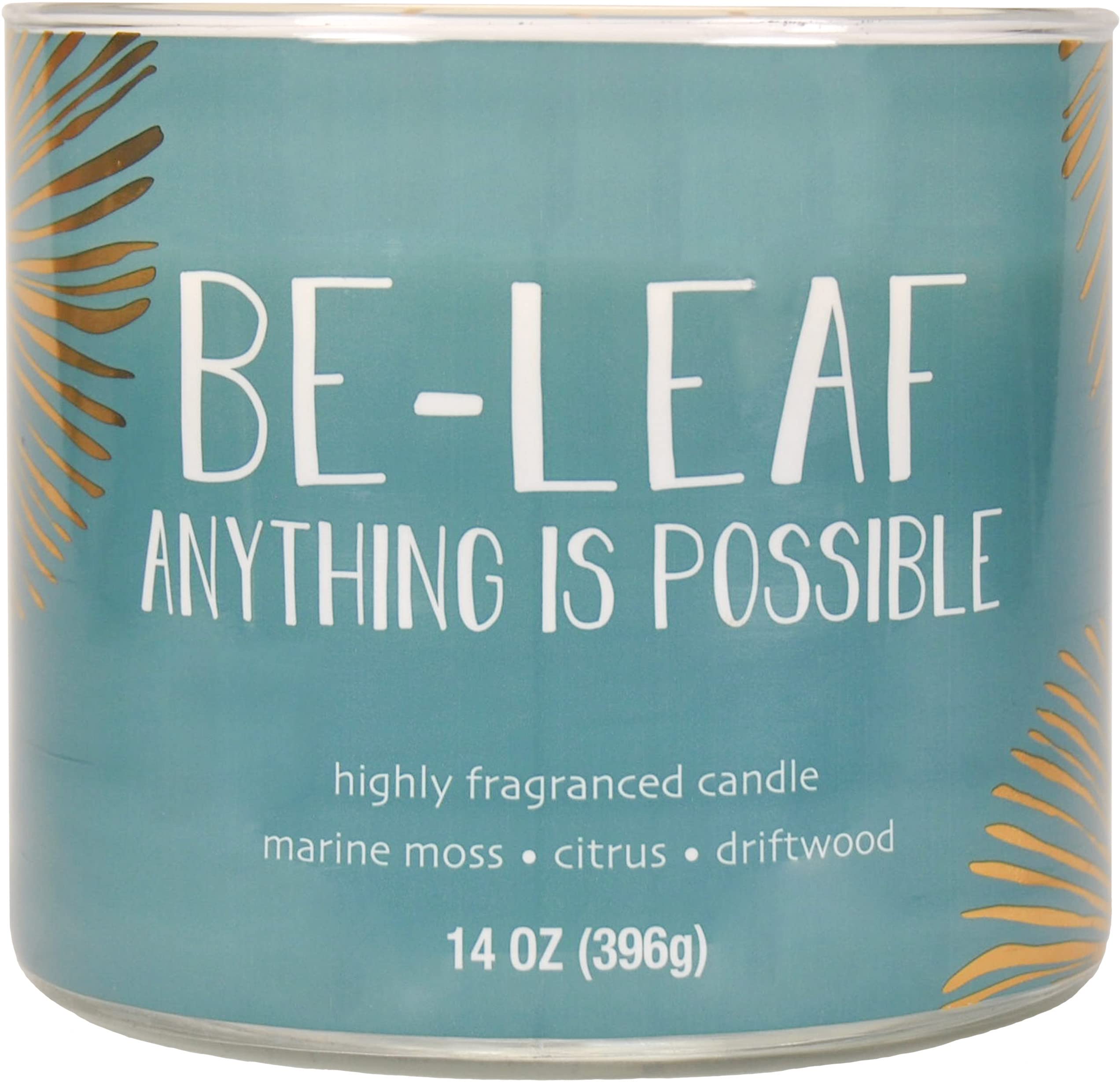 Mainstays 14oz Be-Leaf Anything is Possible Hidden Springs Candle 4-Pack, White