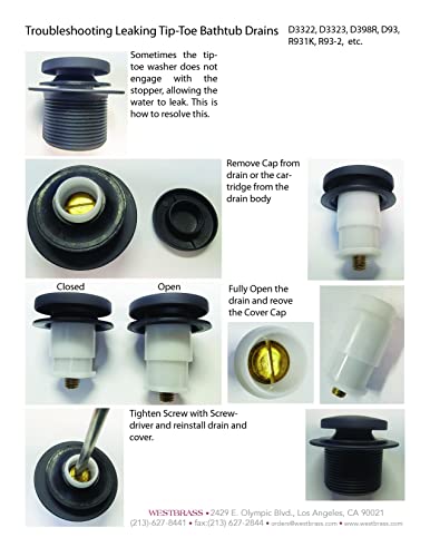 Westbrass Tip-Toe Sch. 40 ABS Bath Waste with Two-Hole Elbow, Oil Rubbed Bronze, D4931-12