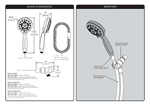 Speakman, Polished Chrome VS-1240 Rio Multi-Function Handheld Shower Head, 2.5 GPM
