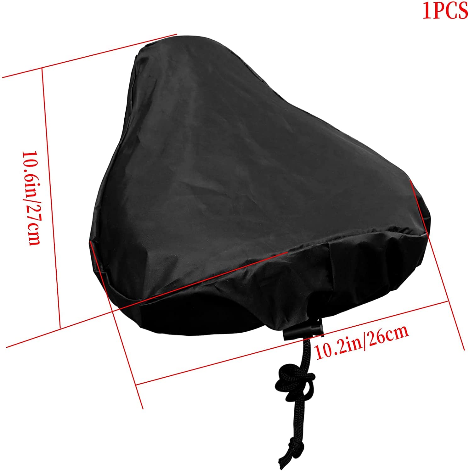 LUTER Waterproof Bike Seat Cover with Drawstring, Protective Water Resistant Bicycle Saddle Rain Dust Cover (Black)