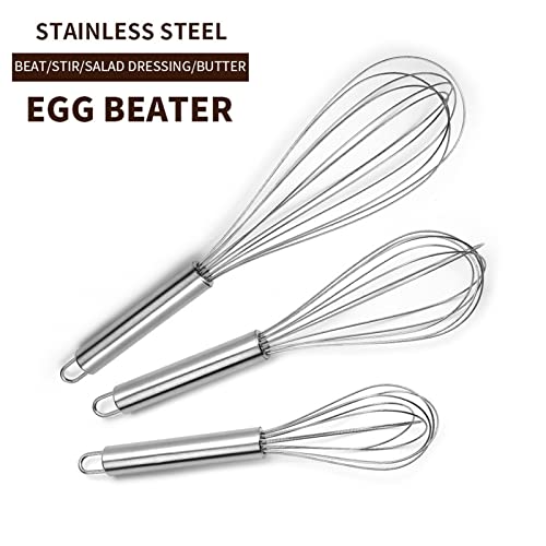 kitchen Wire Whip, Stainless Steel Spring Whisk, LightWeight Manual Mixers, Portable Cream Egg Beater, Anti Rust Spring Egg Whisk, Versatile Egg Mixing Tool, Durable Wire Whip for Cooking Whipping