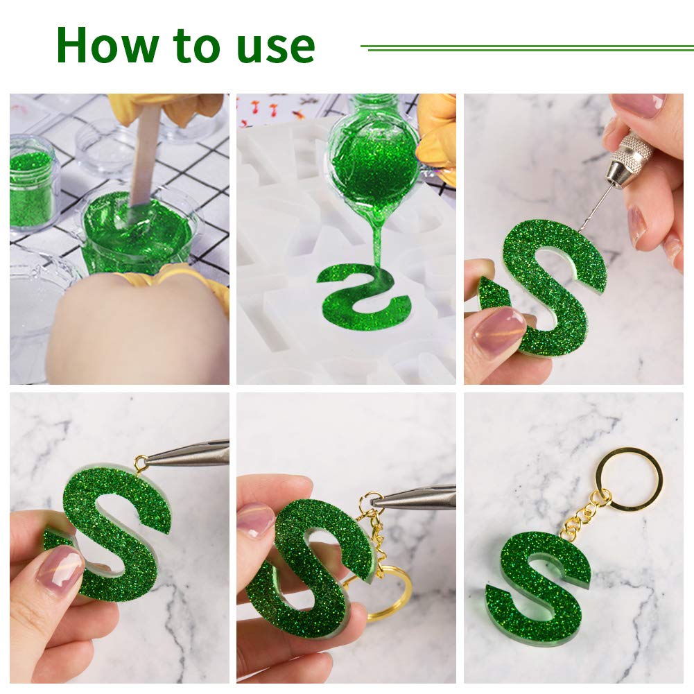 JOYYPOP Letter Resin Molds Backward Alphabet Silicone Mold for Making Resin Keychains, Pendant Jewelry, Epoxy Resin Crafts