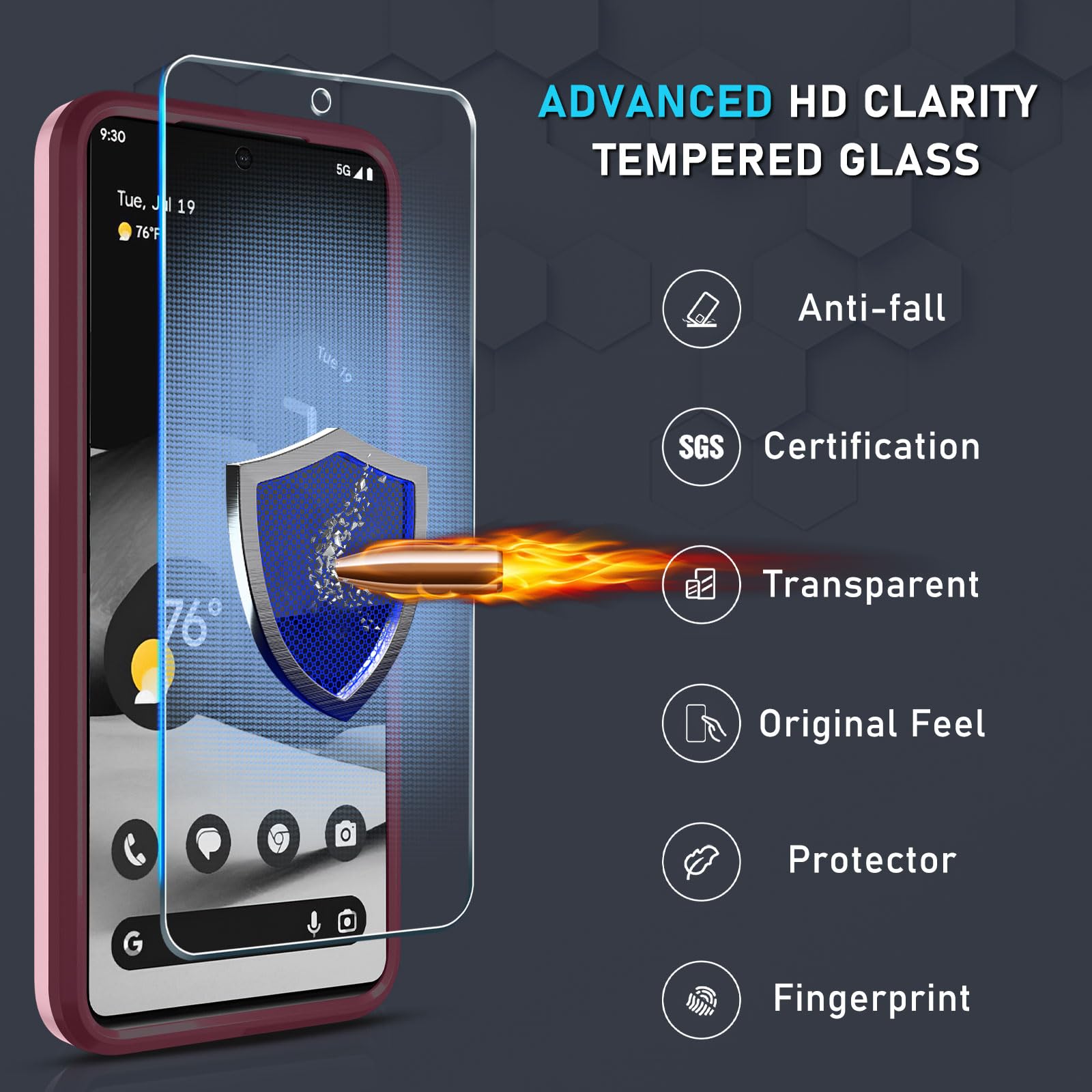 Janmitta for Google Pixel 8 Pro Case with Screen Protector + Camera Lens Protector,Heavy Duty Shockproof Full Body Protective Cover Built in Rotatable Metal Ring Holder Kickstand,2023 Cute Pink