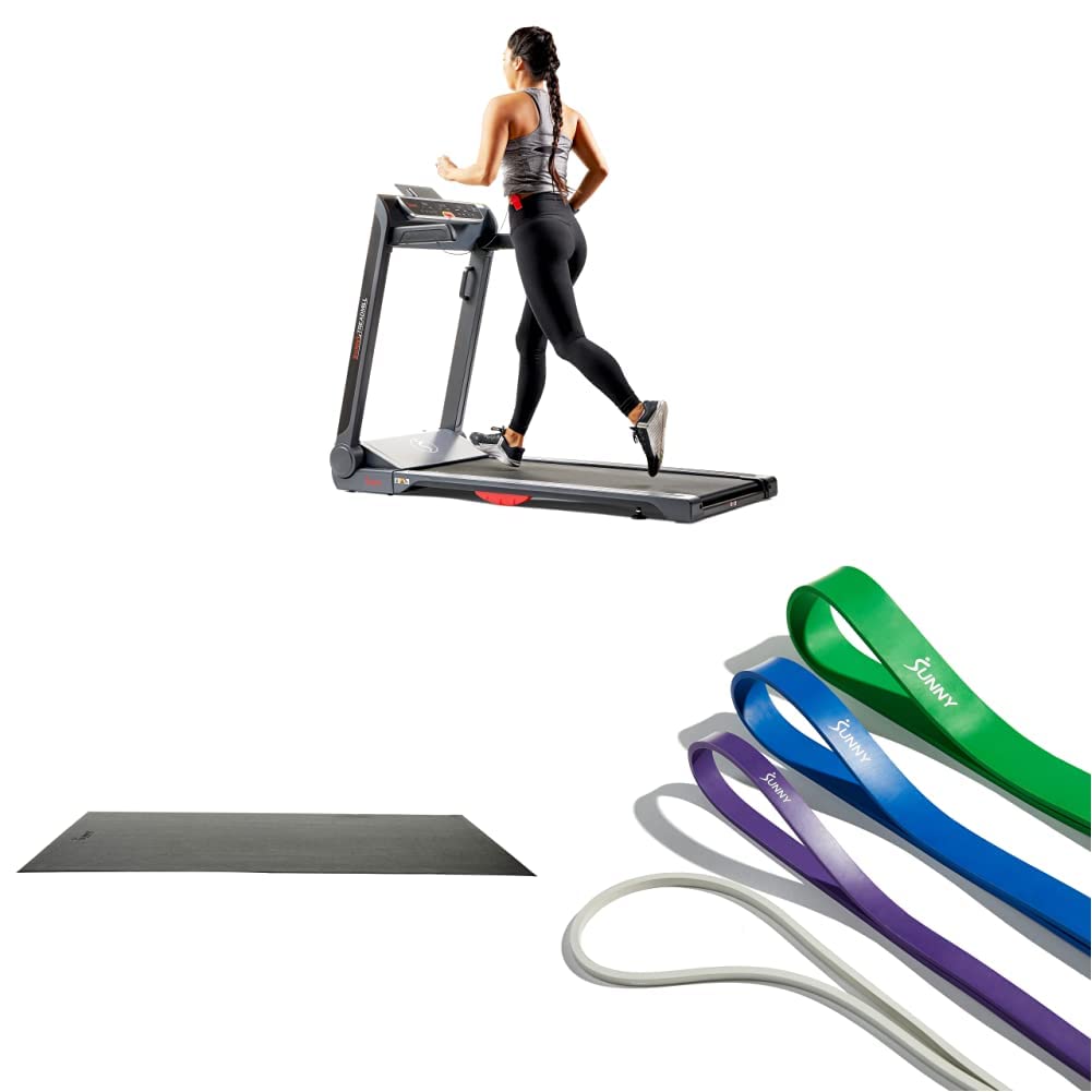 Sunny Health & Fitness Strider Foldable Treadmill, 20-Inch Wide Running Belt with Optional Exclusive SunnyFit® App and Enhanced Bluetooth Connectivity - SF-T7718SMART