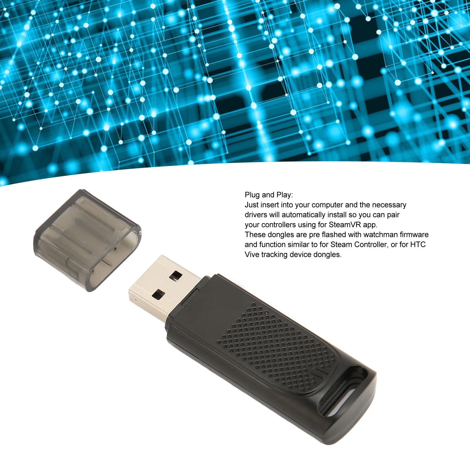 SteamVR Receiver Dongle, USB Dongle Receiver for HTC Vive Tracking Device for Valve Index Controller