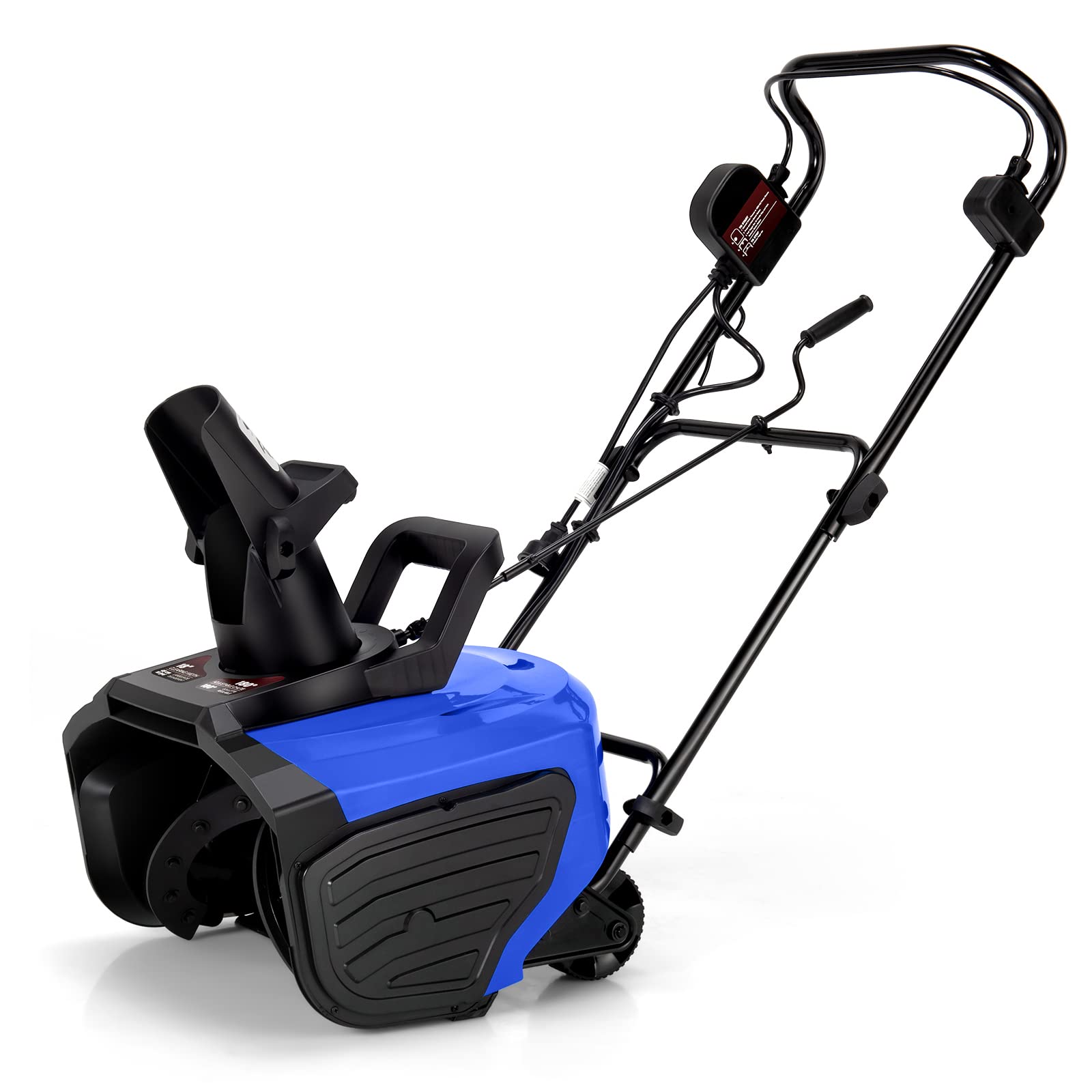 S AFSTAR Snow Blower, Electric Snow Thrower with 180° Chute Rotation & 2 Transport Wheels, 10” Clearing Depth & 18” Width, Power Snow Blower w/30 Feet Throwing Distance, 720Lbs /Minute (Blue)