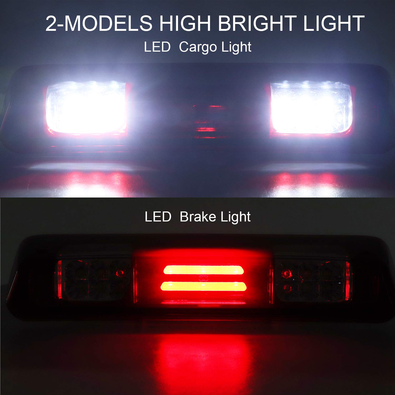 LED Third 3rd Brake light for 04-08 Ford F150 07-10 Ford Explorer 06-08 Lincoln Mark LT, Rear Cargo Lamp High Mount Stop light (Smoke)