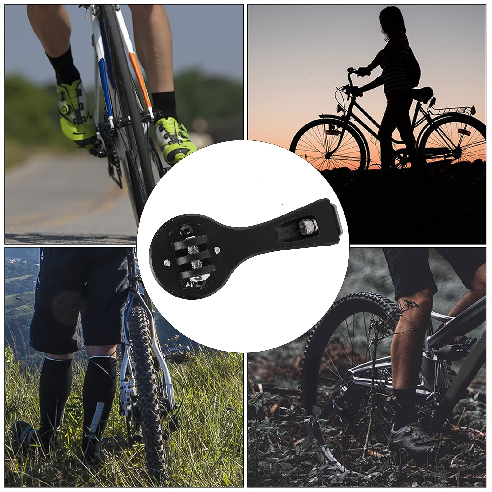 Shanrya Bicycle Computer Bracket, Dometer Extension Holder Practical Black for Mountain Bikes for Road Bikes