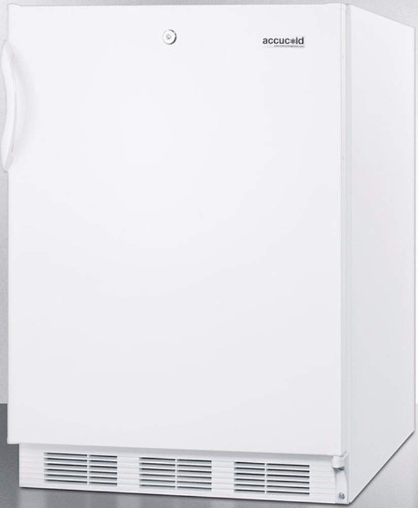 Summit Appliance AL751WLBI Built-in Undercounter ADA Compliant 24" Wide 5.5 Cu.Ft. All-Refrigerator for General Purpose Use with Lock, Auto Defrost Operation and White Exterior