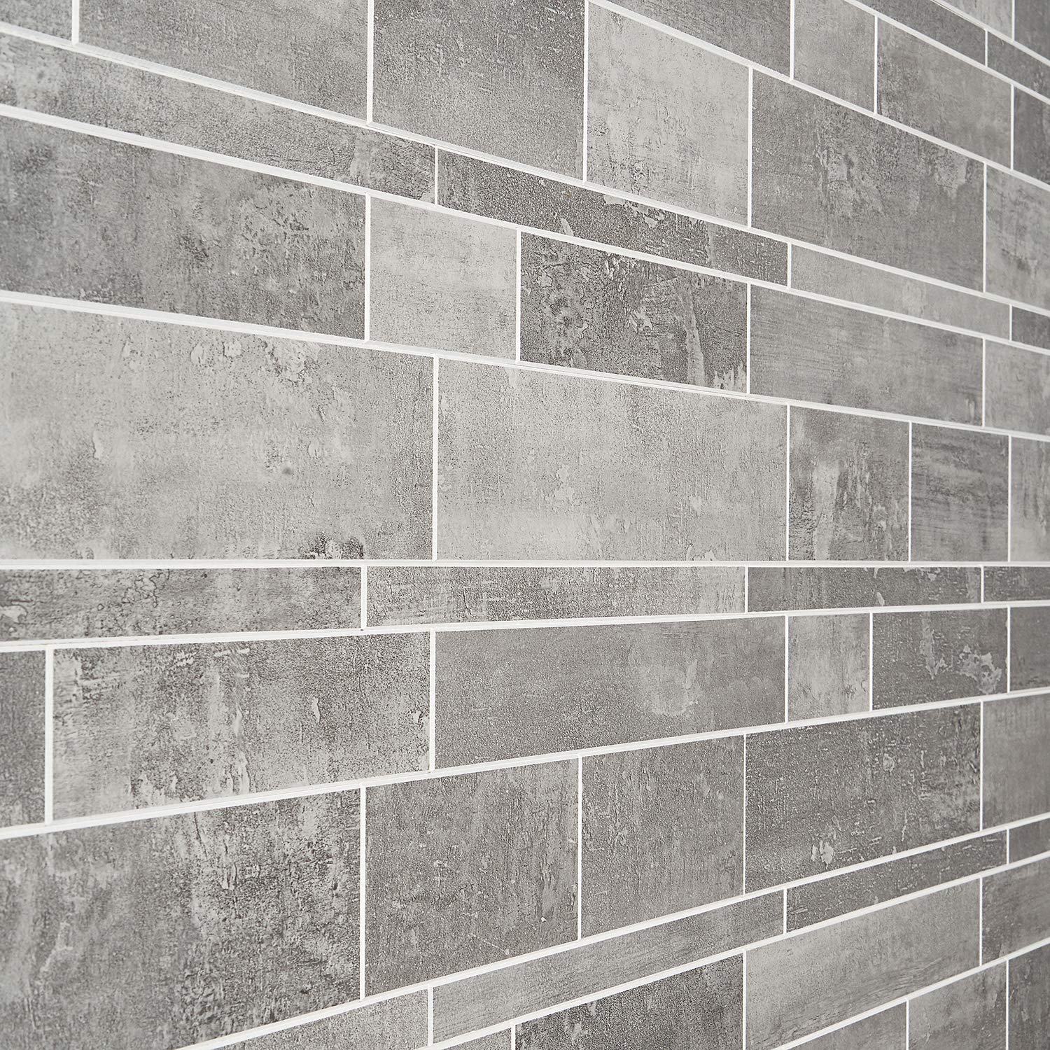 Luxe Core Railroad Light Gray 11.81 in. x 11.81 in. SPC Peel and Stick Kitchen, Bathroom, Backsplash Tile (0.96 Sq. Ft. / Sheet)