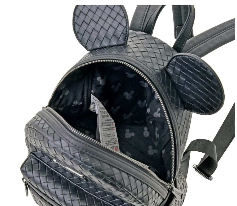Loungefly Disney Parks Black Woven Mini Backpack - Mickey Mouse