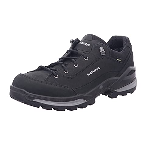 Lowa Mens Renegade GTX Lo Nubuck Leather Black Graphite Shoes 10.5 US