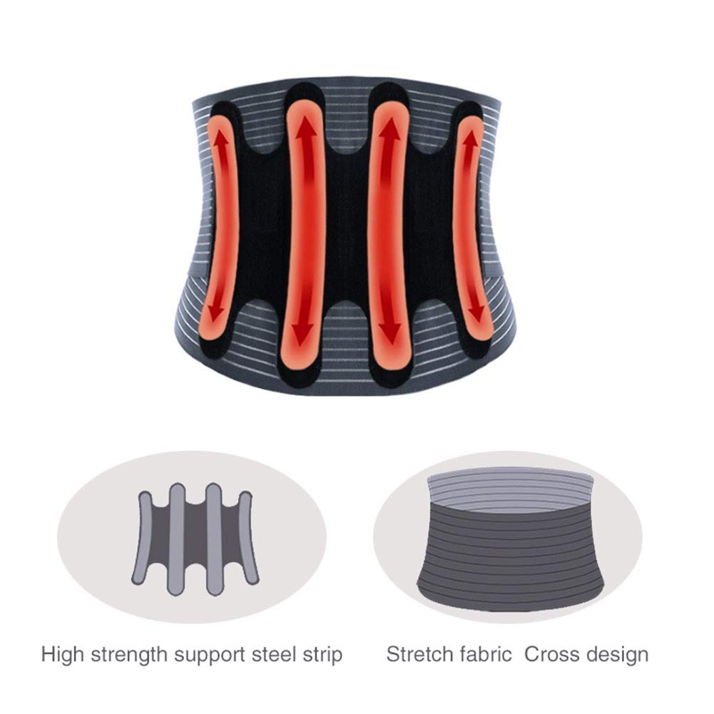 LSRRYD Double Adjustment Back Support Brace Lumbar Support Belt Stabilizing Large Unisex for Lower Back Pain, Muscle Spasm, Strains, Arthritis, Injury Recovery (Size : M)