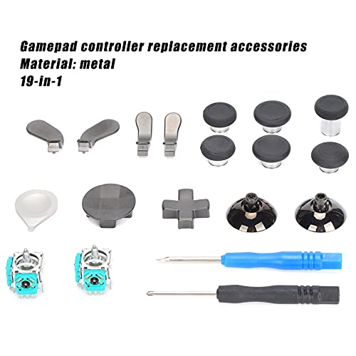 Shanrya Game Controller Parts, Controller Button Metal with Tools Replacement for Xbox One Elite 2 Controller for Game Controller