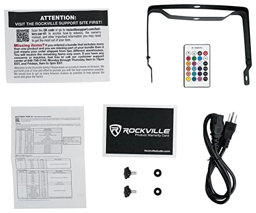 Rockville Battery PAR 61 Pack Black, 8 Pack Rechargeable RGBWA+UV Wash Lights with Charging Flight Case, Includes Remote, 15 Hours Battery Life, Perfect for Events, Parties & DJ Gigs