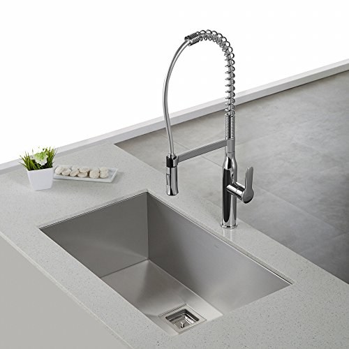 KRAUS Pax 31 1/2-inch 16 Gauge Undermount Single Bowl Stainless Steel Kitchen Sink, KHU32