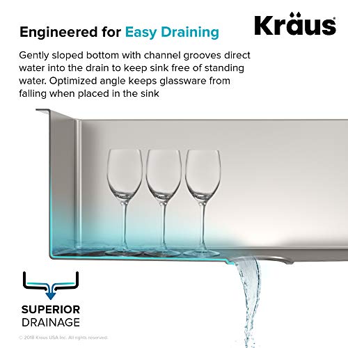 Kraus KHU103-32 Standart PRO 32 inch 16 Gauge Undermount 60/40 Stainless Steel Set (8 Item Bundle: Sink, Bottom Grid Assembly, Drain Cap x2, Kitchen Towel), 32, 50/40 Double Bowl, Silver