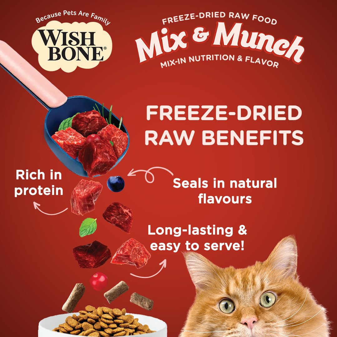 Wishbone Mix & Munch Raw Freeze-Dried Grain-Free Beef and Venison for Cats