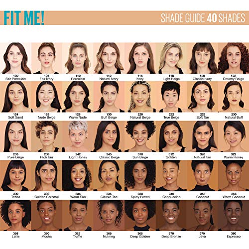 Maybelline New York Fit Me Matte + Poreless Liquid Foundation, Pouch Format, 358 Lattee, 1.3 Ounce
