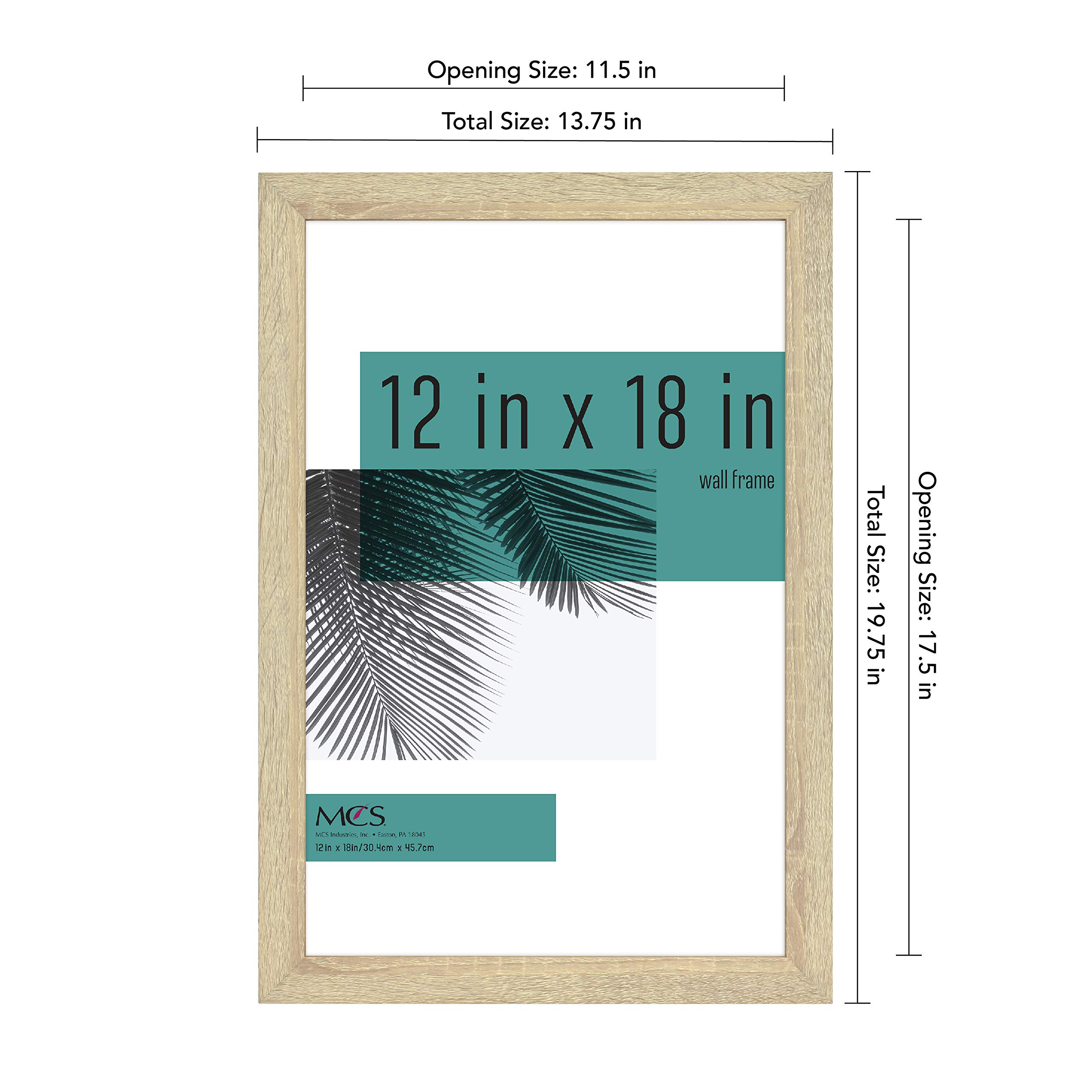 MCS Studio Gallery 12x18 Picture Frame Natural Woodgrain, Rectangle Photo Frame for Photos, Posters & Art Prints (1-Pack)
