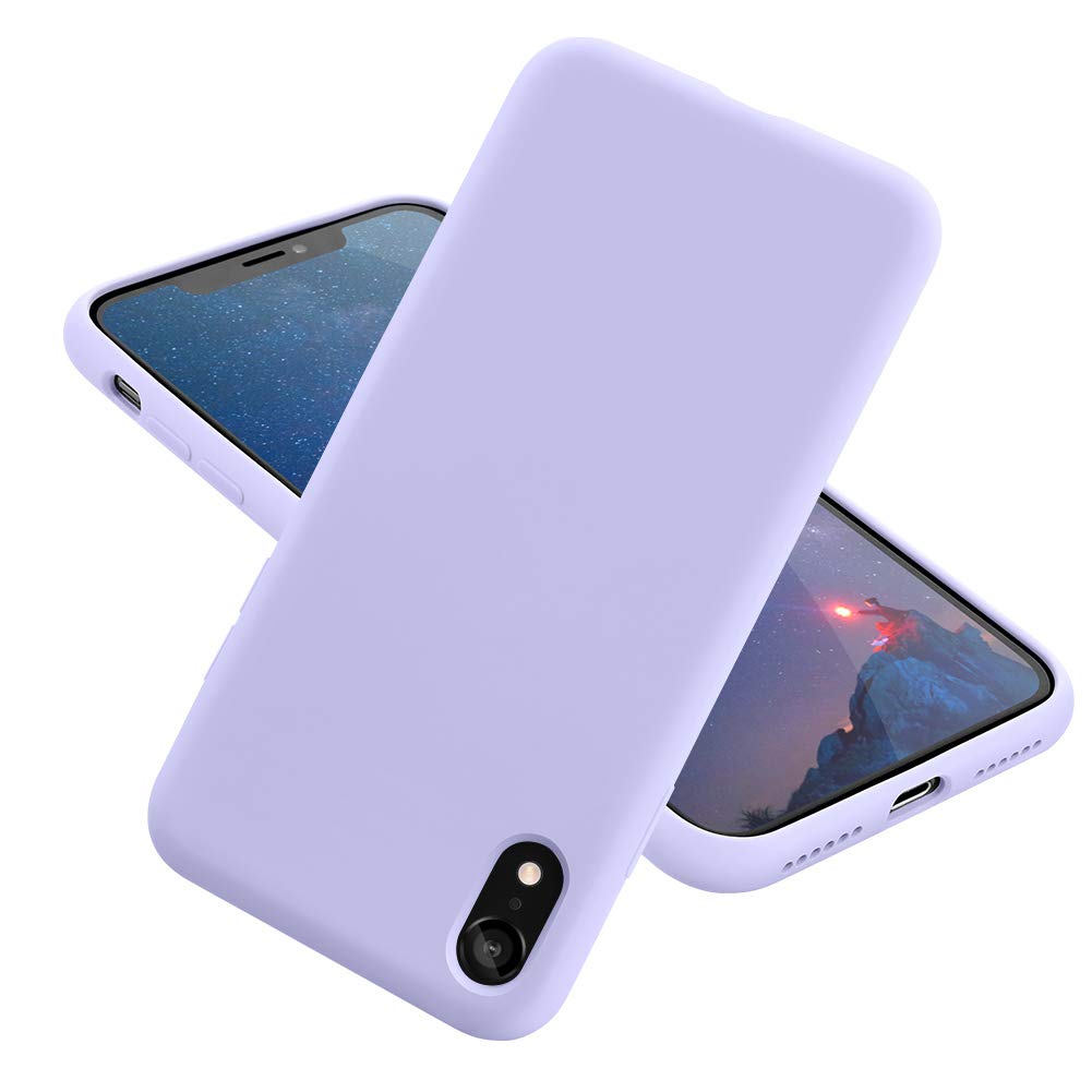 MCUCA iPhone XR Case,Ultra-Thin Shockproof Silky-Soft Touch Microfiber Lining Premium Soft Silicone Rubber Full Body Protection Case Cover for Apple iPhone XR (Light Purple)