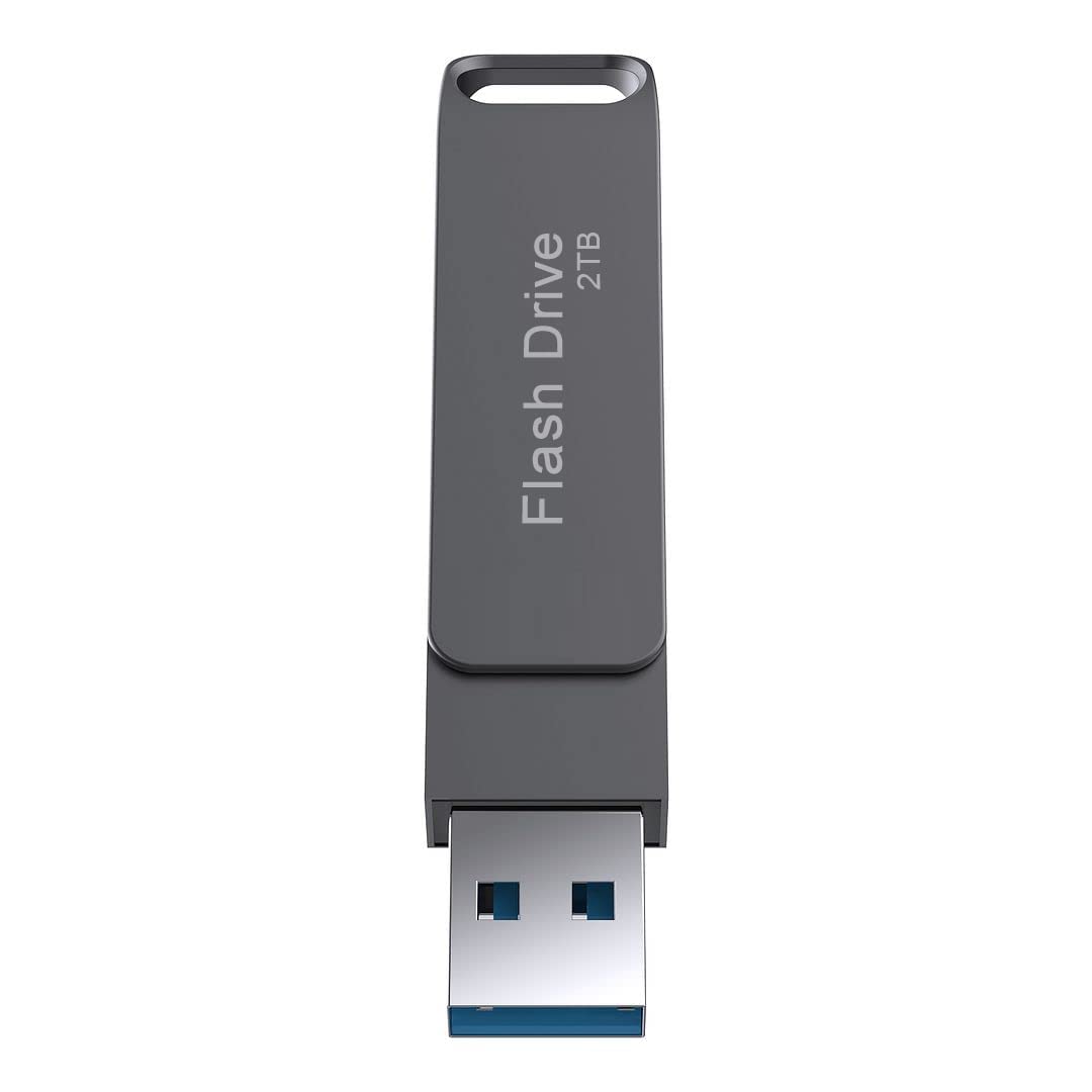 USB Flash Drive 2TB, Large Storage Thumb Drive, Flash Stick 2000GB, Portable U Disk Pen Drive, Memory USB Stick 2TB Data Storage for PC Laptop Computers Tablet