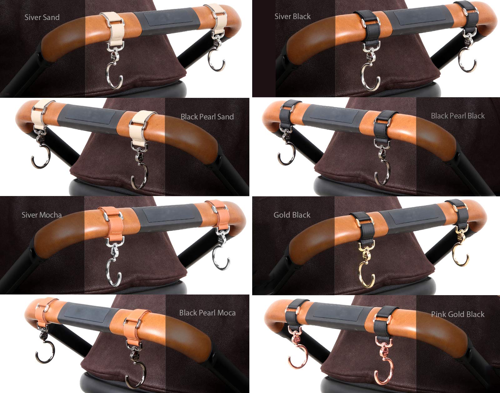 Manito Styler Spin Stroller Hooks (Pink Gold/Black)