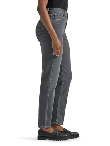 Lee Women's High Rise Mom Jean, Washed Black, 2