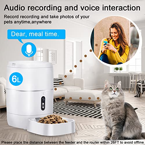 LeeKooLuu Automatic Dog Feeder 2.4G WiFi Cat Dry Food Dispenser HD 1080P Video Camera Timer Bowl Smart Pet Feeder APP Control Q01