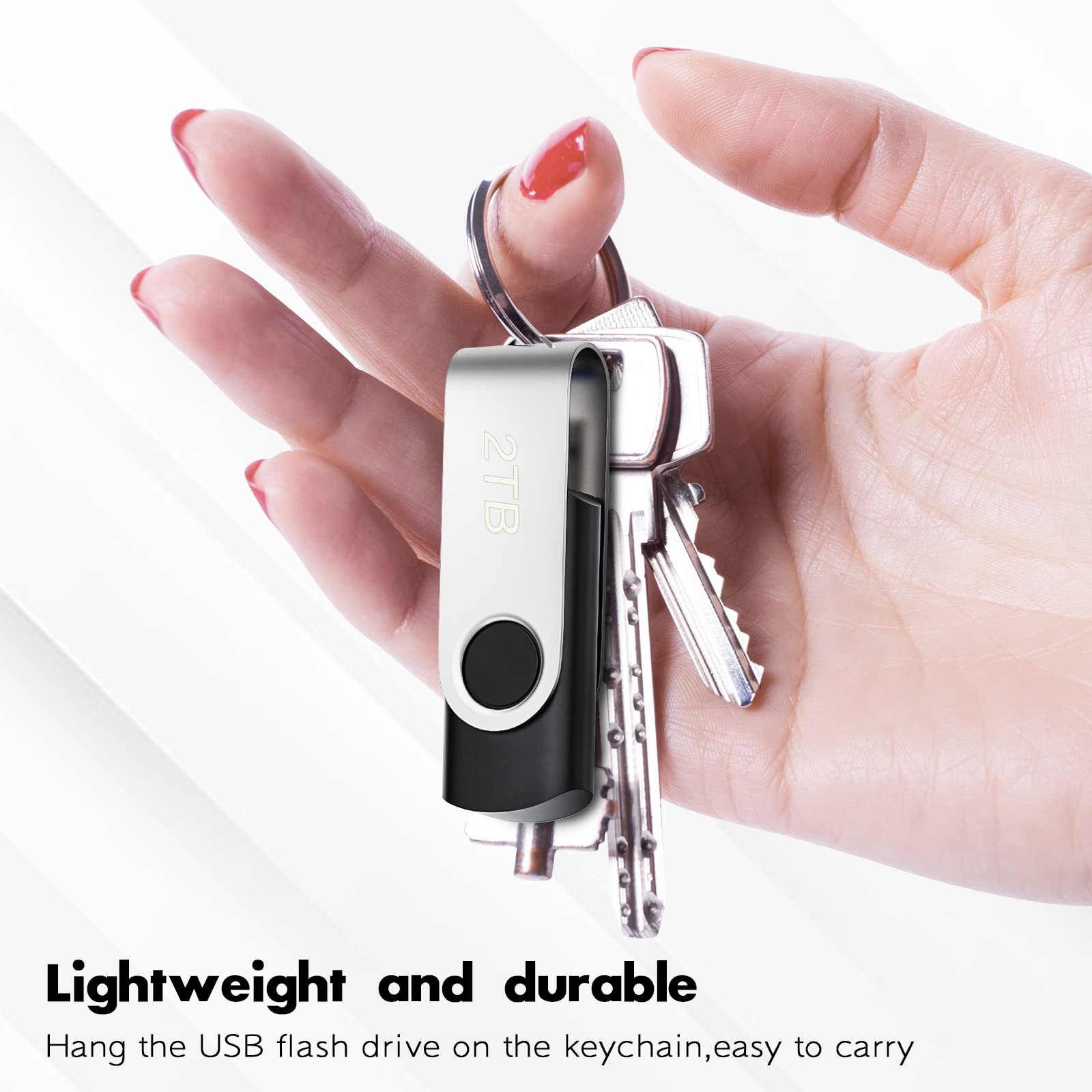 USB Flash Drive 2TB, Thumb Drive, Memory USB Stick, Portable U Disk Pen Drive, USB Large Storage Flash Drive, Metal Jump Drive 2000GB for PC/Laptop/Computer/Car Audios