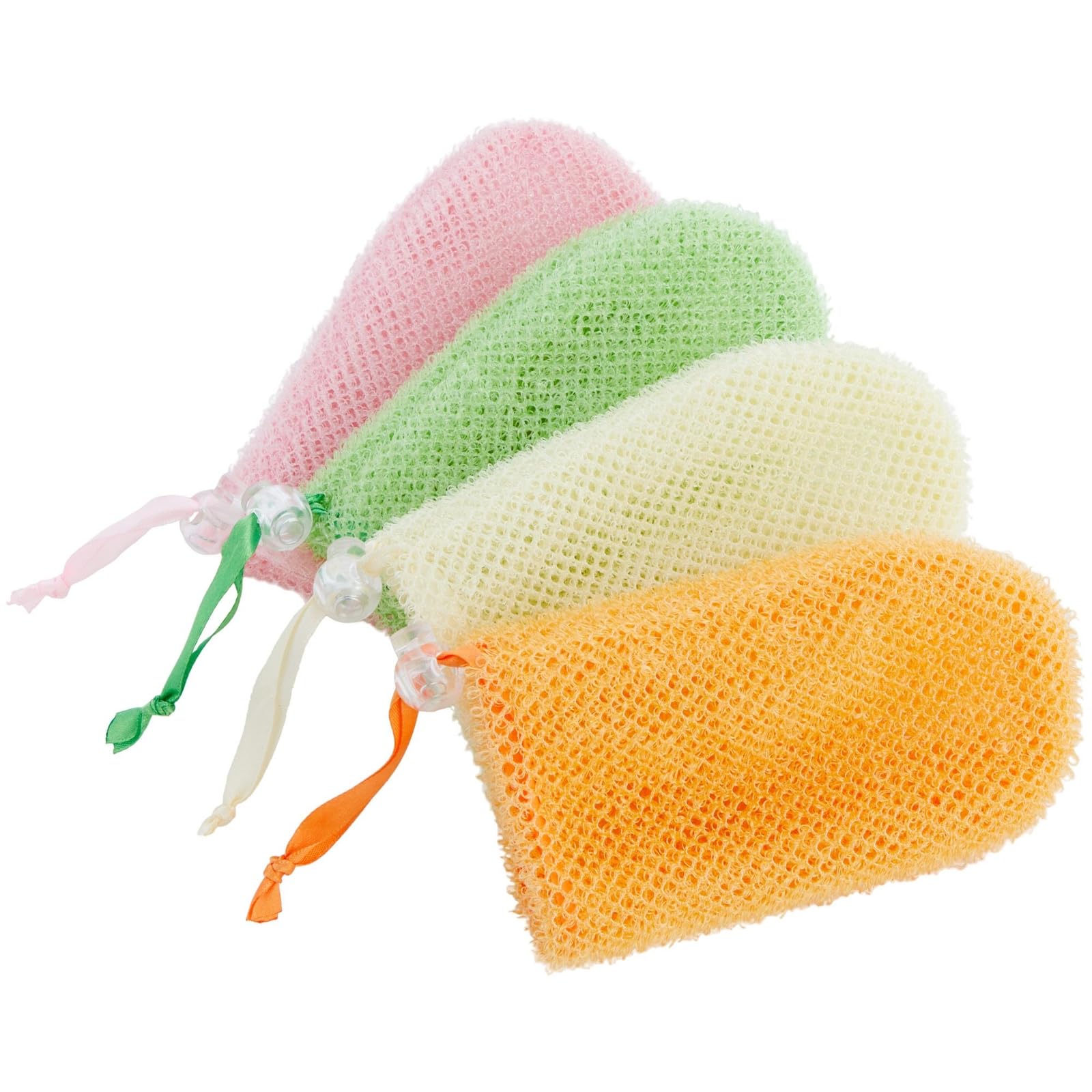 Juvale 4 Pack Soap Savers for Bar Soap with Drawstring Closure, Mesh Pouch for Exfoliating (4 Colors, 3.5 x 6 In)