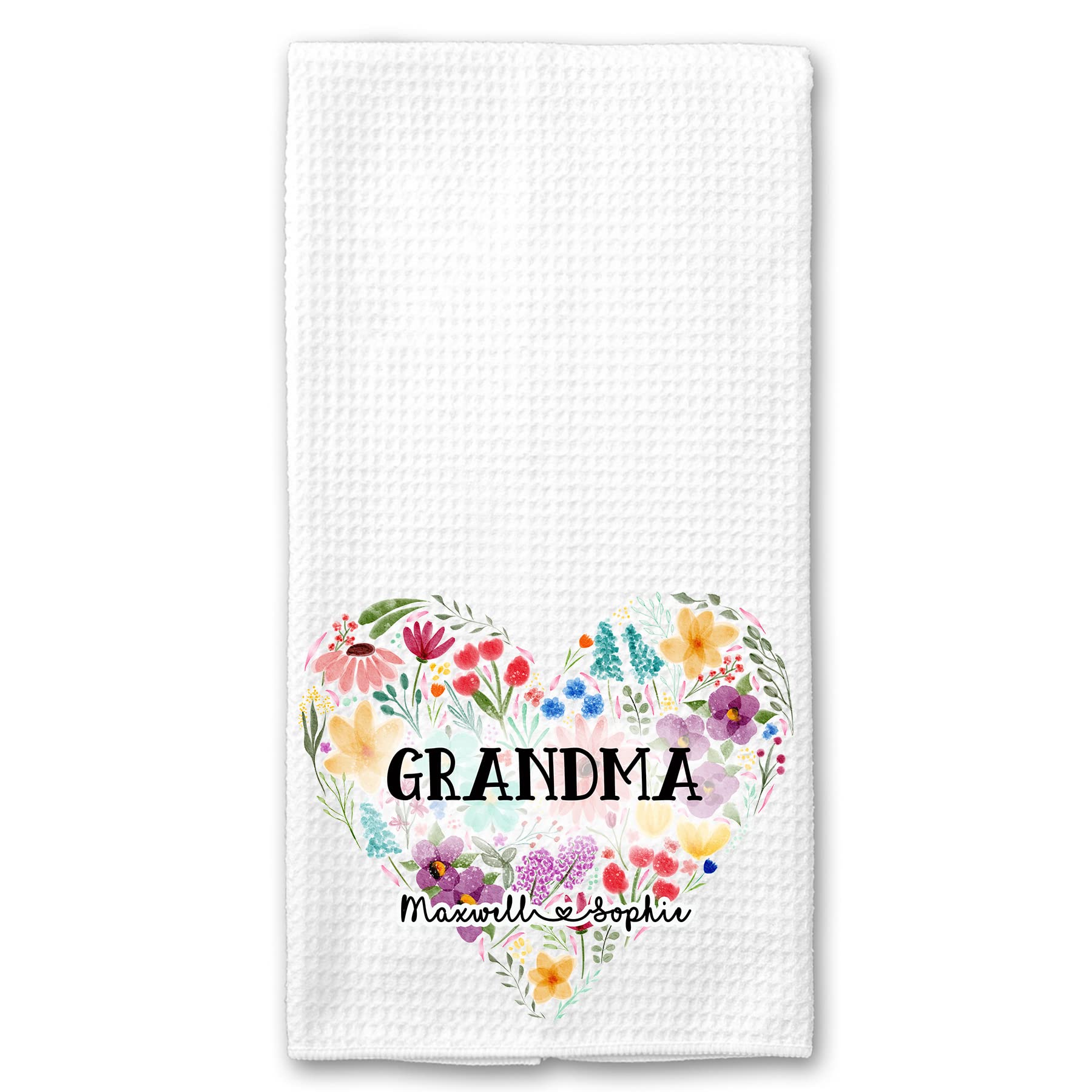 Personalized Wildflower Mother's Day Waffle Weave Microfiber Towel Mama, Mom, Grandma, Nana, Gigi - Any title Any Names