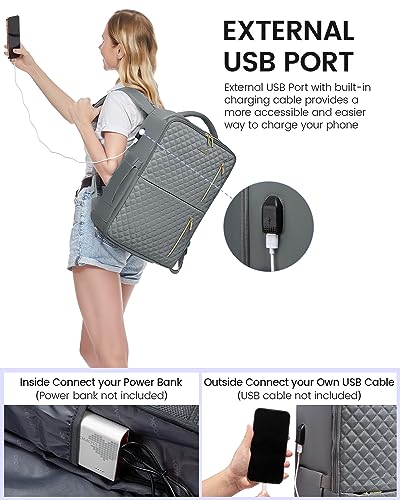 LOVEVOOK Carry On Backpack, 40L Airline Approved Travel Backpack for Women as Personal Item, Expandable 17 inch Laptop Backpack, Large Casual Daypack Waterproof Luggage Suitcase with Toiletry Bag