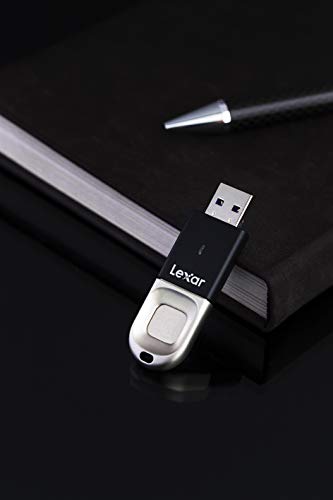 Lexar JumpDrive Fingerprint F35 256GB USB 3.0 Flash Drive, Black/Silver (LJDF35-256BBKNA)