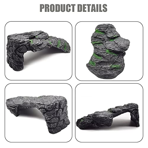 Turtle Basking Platform,Tortoise Dock Resting Rock Turtle Climbing Ramp Shale Step Ledge Aquarium Terrarium Decoration for Tortoise Bearded Dragon Lizard Chamelon Frog Gecko Snakes Iguana Betta Fish