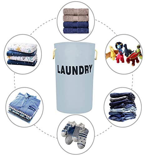 YYYCMY Freestanding Laundry Hamper Basket,85L Collapsible Large Laundry Bag Blanket Basket, Folding Washing Bin for Dirty Clothes Toys in Laundry Room Organization & Storage (grey)