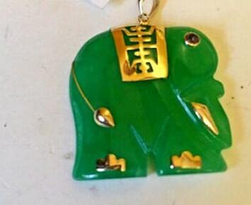 NVTHINH Charming! 25x25mm Purple Jade Elephant Pendant Necklace AAA Grade (Gem Color: green)