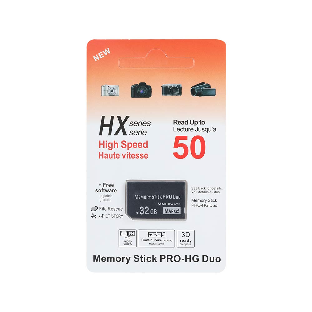 JUZHUO Original 32GB Memory Stick Pro Duo (MARK2) Memory Stick for Sony PSP/Camera Memory Card