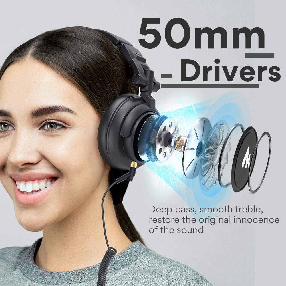 MAONO AU-PM421 USB Microphone with AU-MH601 Studio Monitor Headphones Bundle Plug and Play for Podcast, YouTube, Musicā¦