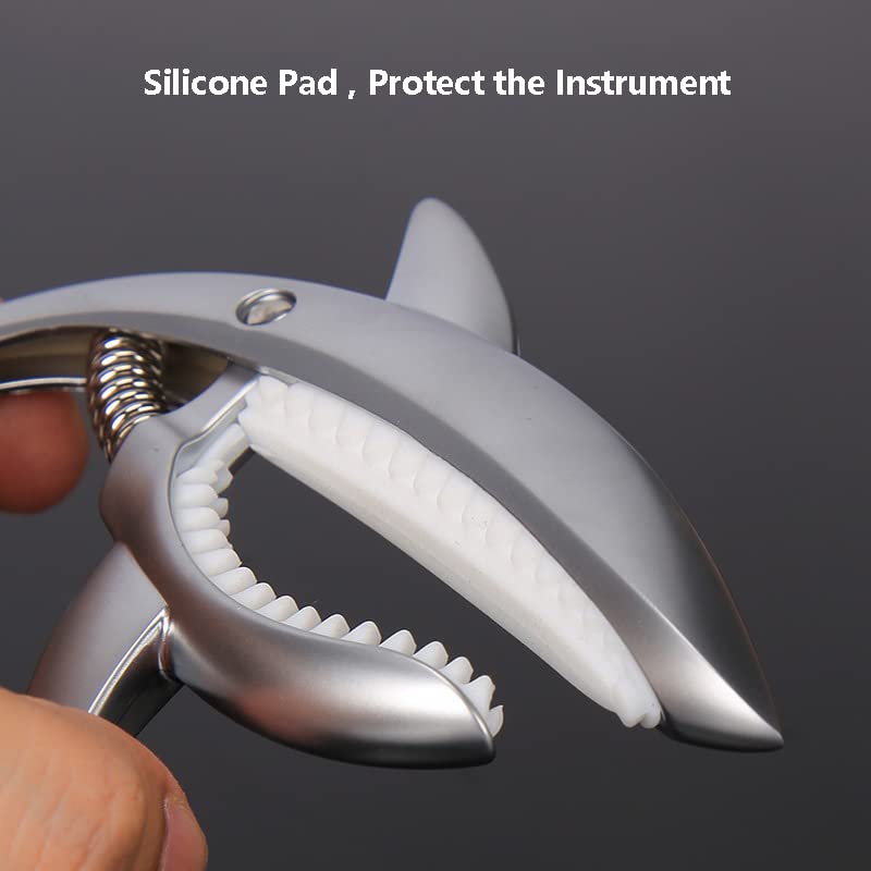 Shark Guitar Capo Zinc Alloy Capo for Guitar Ukulele Bass (Bright Silver)