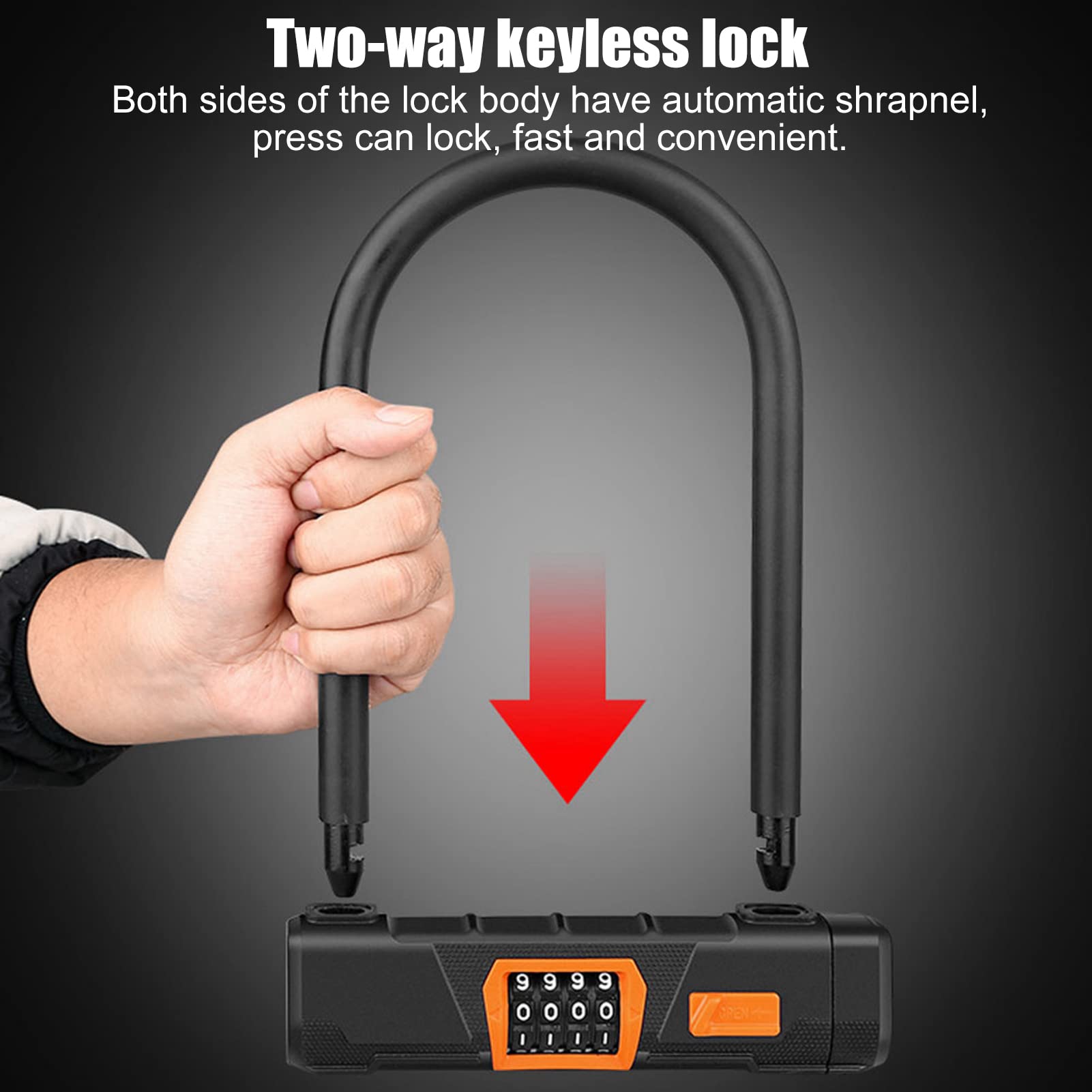 Miokycl Bike U Lock Bicycle Cycling Steel Anti‑Theft Bicycle Security Lock Cycling Safety Accessory