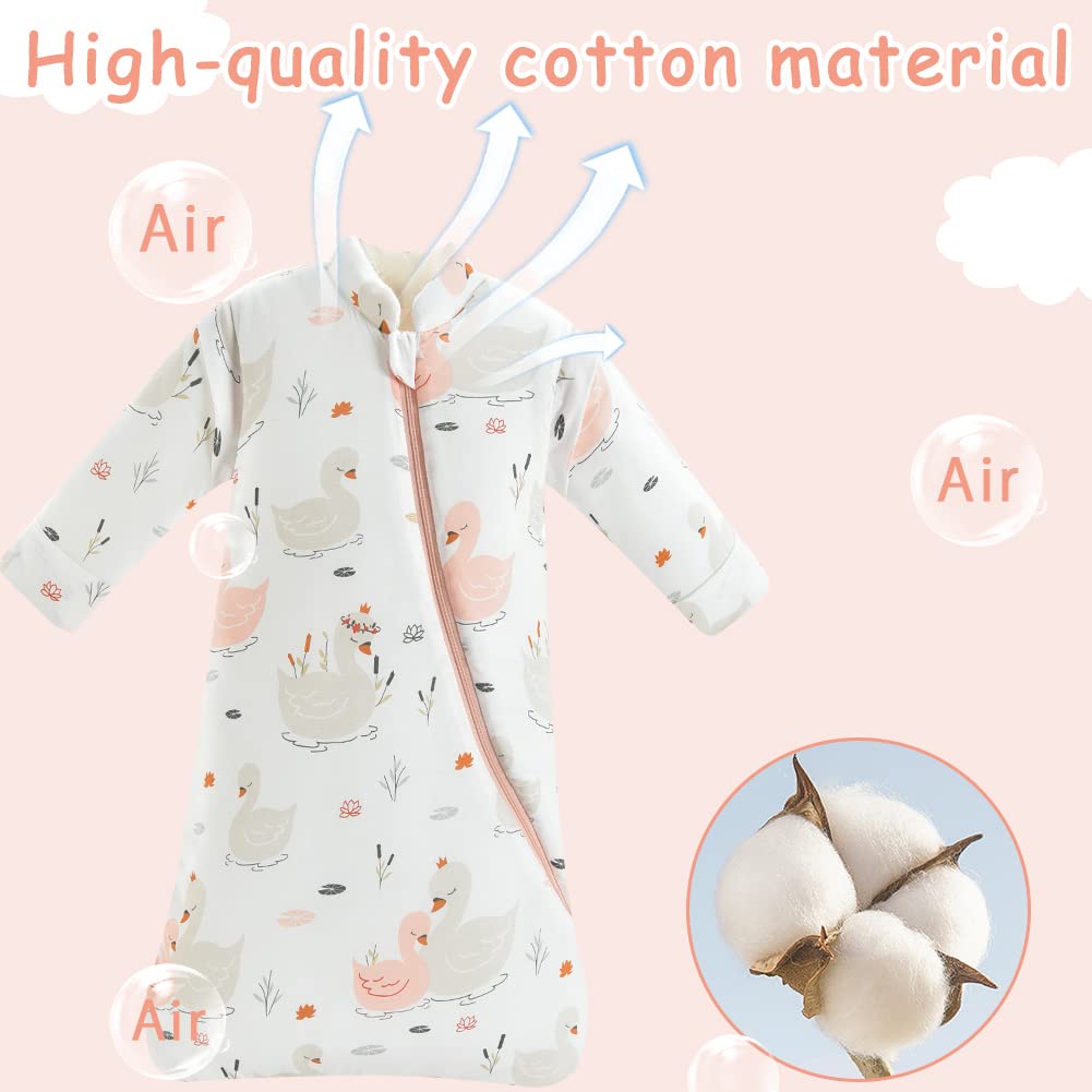 XIFAMNIY Tog 2.5 Baby Wearable Blanket Toddler Kids Sleeping Bag Detachable Long Sleeve Swaddle 0-5T…