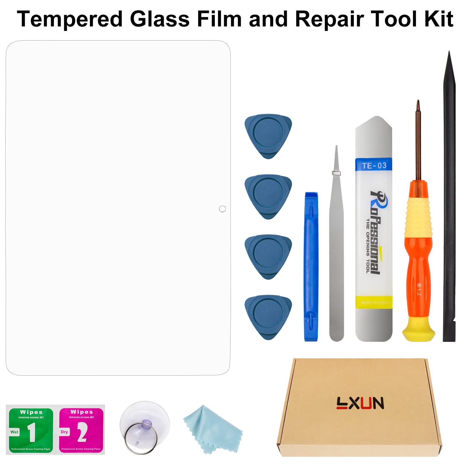 LXun Upgraded Digitizer Glass Compatible with Amazon Kindle Fire HD 8 /HD 8 Plus Tablet 10th Generation 2020 K72LL3 K72LL4 Touch Screen Digitizer Replacement Panel Front Glass Lens with Repair Tools